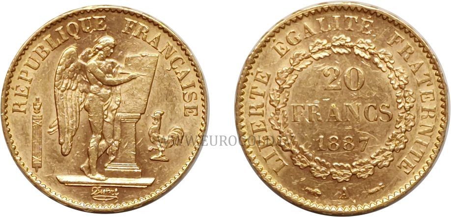 Nopirkt France 20 Francs 1887 A Genius